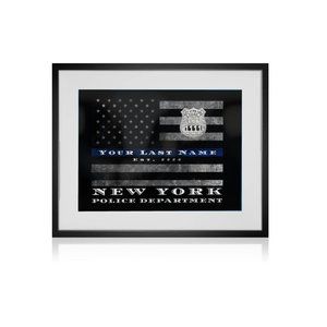 Wall Decor | Nypd Thin Blue Line Flag Customized 14x18 Framed | Poshmark